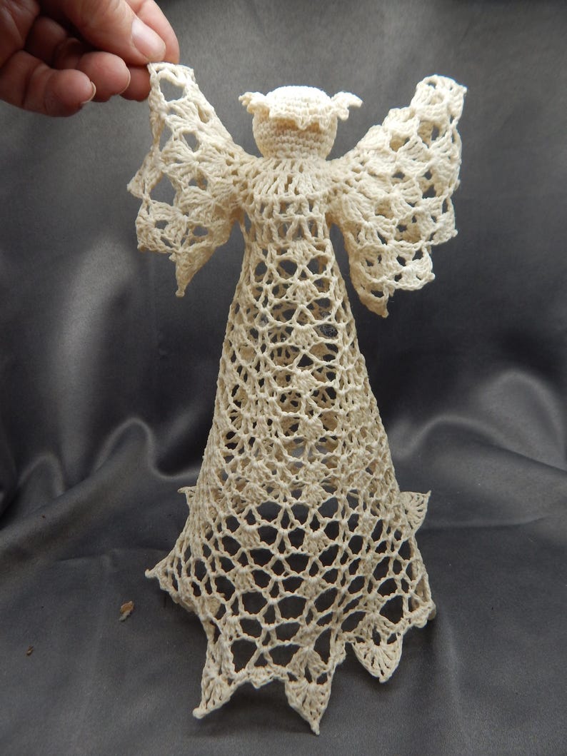 Crocheted Angel Tree Topper 11 Inch - Etsy