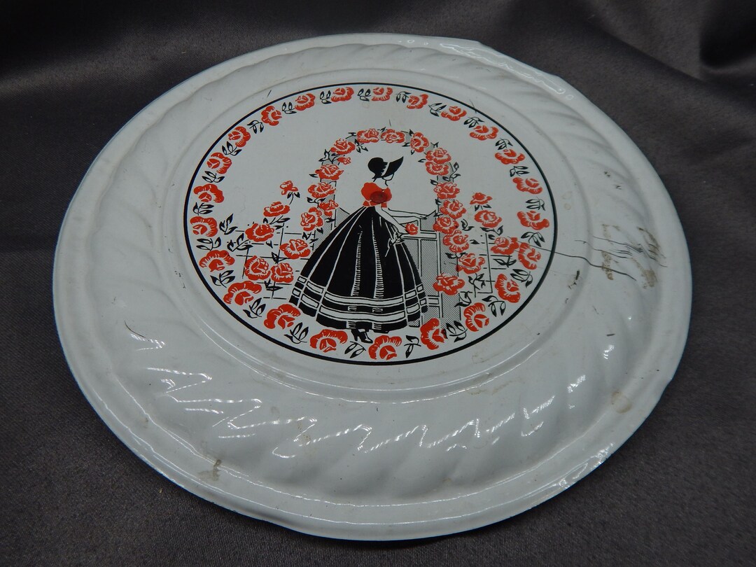 Vintage Chimney Flue Cover Decorative White Red Lady in Dress - Etsy