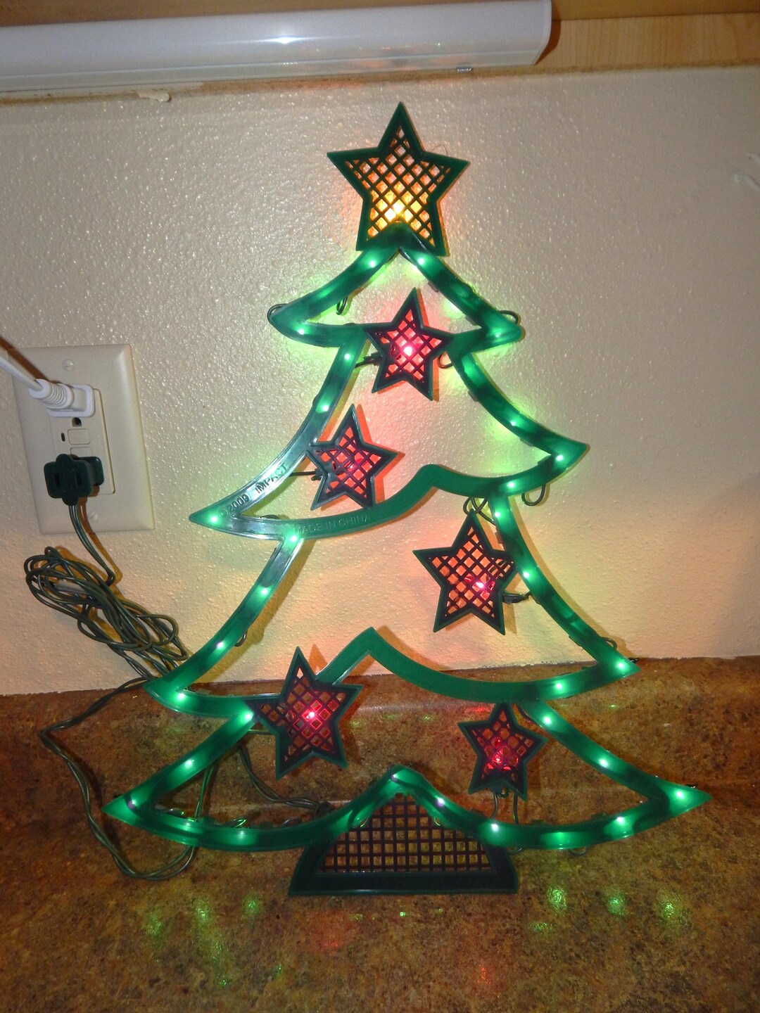 Vintage Christmas Tree Light up Outline Decoration Indoor/outdoor - Etsy