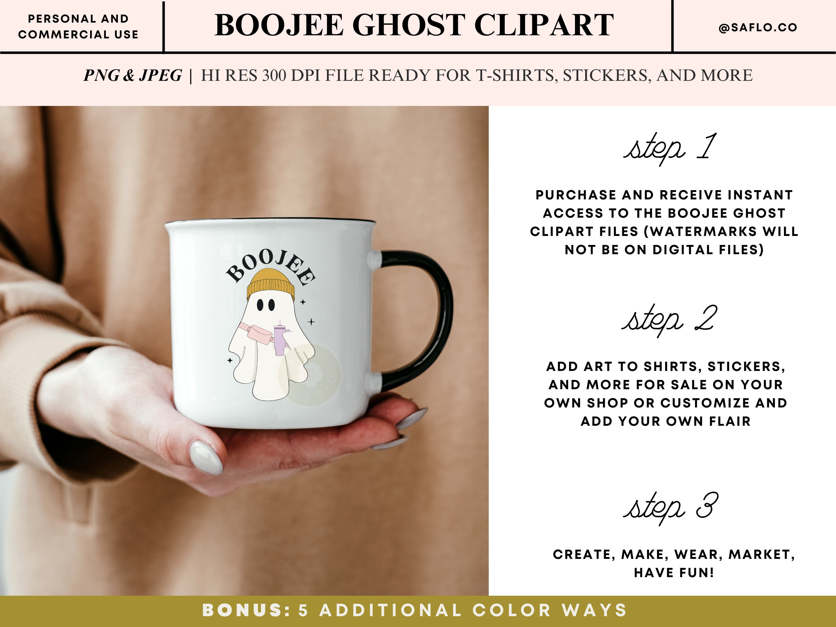 Boojee Ghost PNG, Stanley-inspired Ghost PNG, Halloween Ghost PNG ...