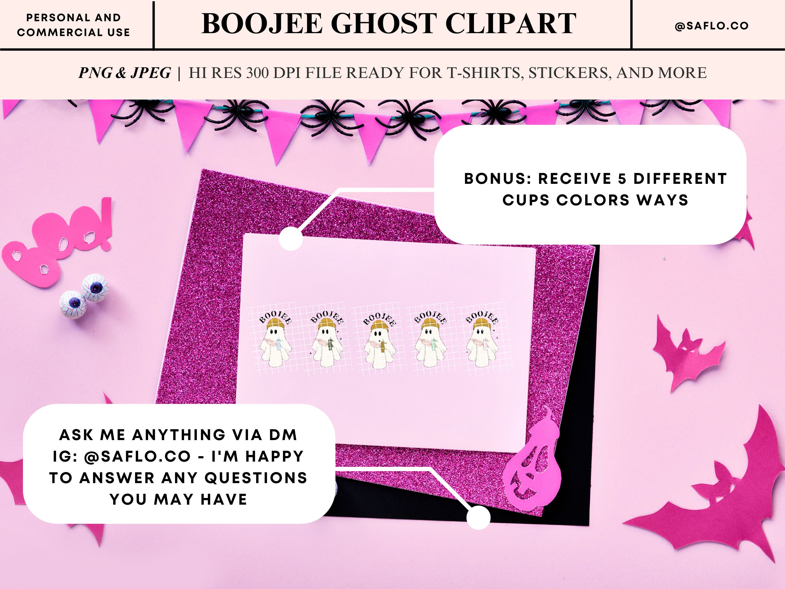 Boojee Ghost PNG, Stanley-inspired Ghost PNG, Halloween Ghost PNG ...