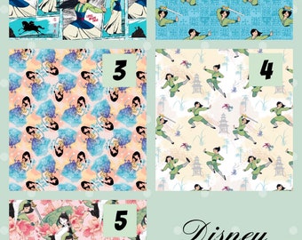 Disney Princess Cinderella Rapunzel Jasmine Ariel Mulan Moana Fabric ...