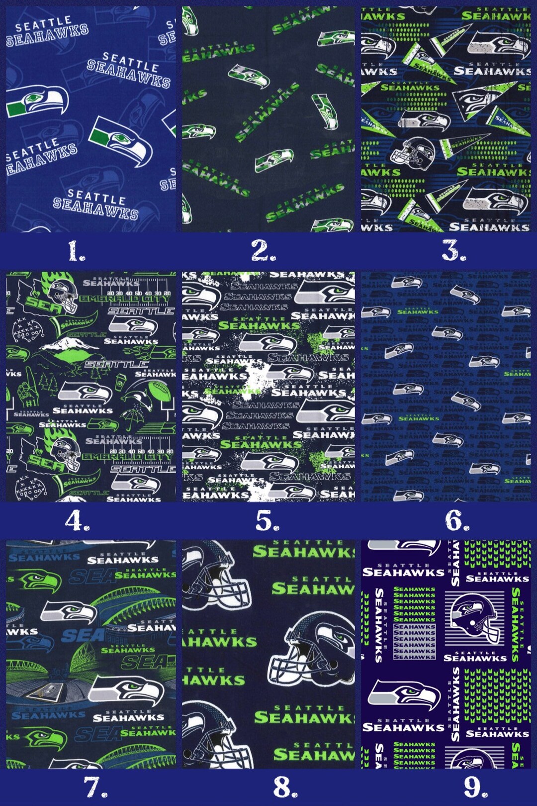 Seattle Seahawks 100% Cotton Fabric - Etsy