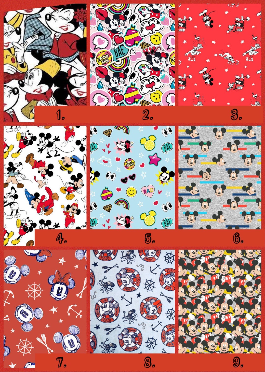 Mickey Mouse 3 100% Cotton Fabric - Etsy