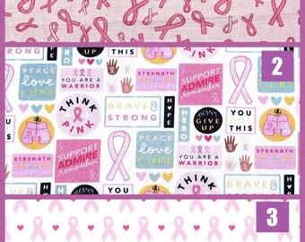 Think Pink Breast Cancer Fabric Panel - Etsy
