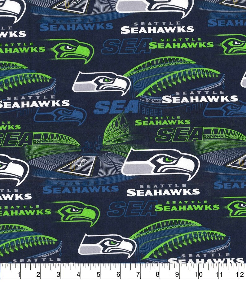 Seattle Seahawks 100% Cotton Fabric - Etsy