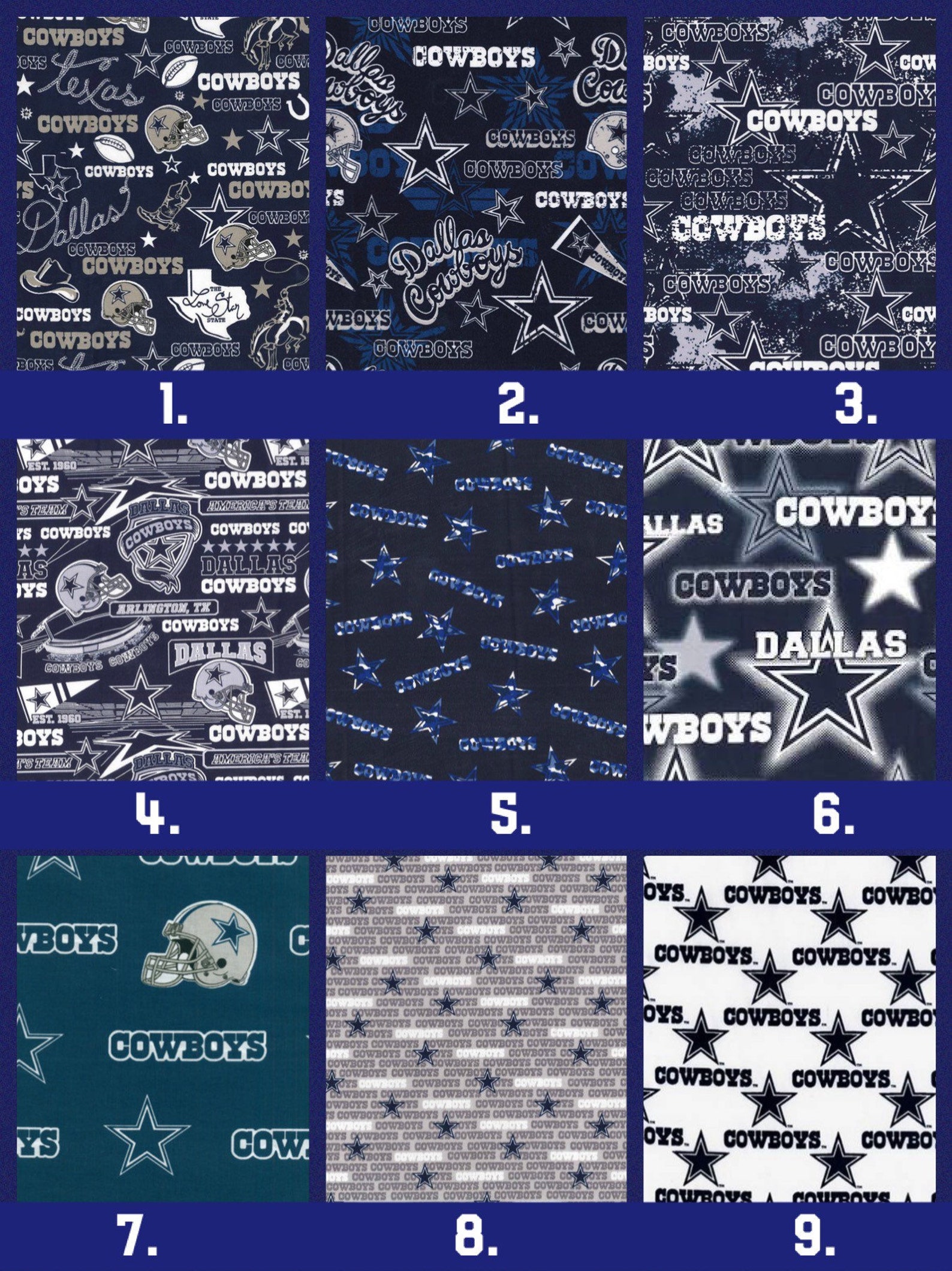 Dallas Cowboy Fabric 100% Cotton - Etsy