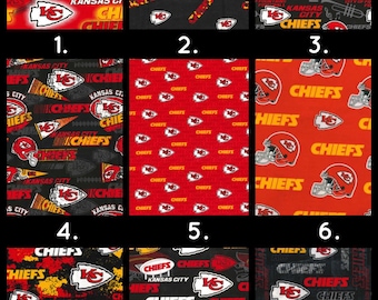 NFL KANSAS CITY Chiefs Mini Print Football 100% Cotton Fabric Licensed ...