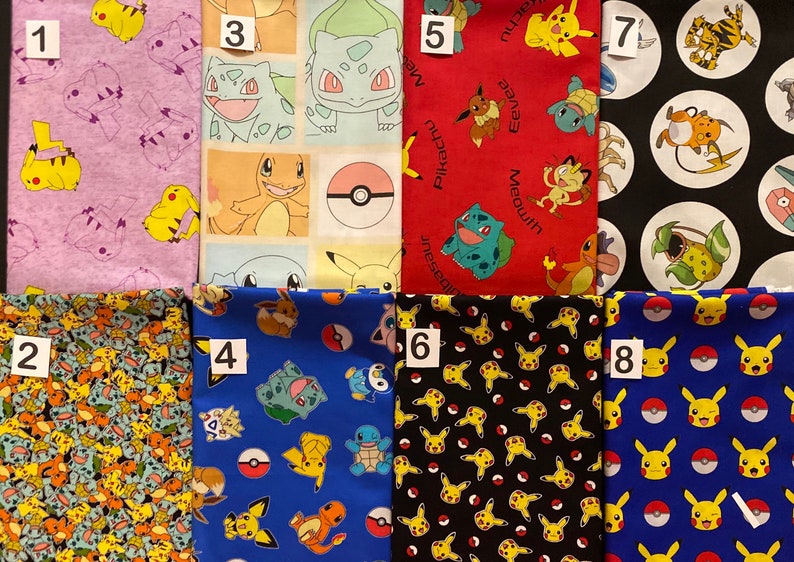 Exclusive 100% Cotton Pokemon Fabric By the Yard | Etsy