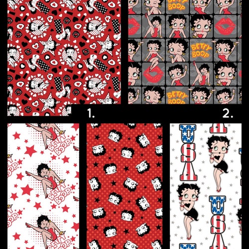 Betty Boop Cotton Fabric by the Yard Betty Boop Betty Boop - Etsy