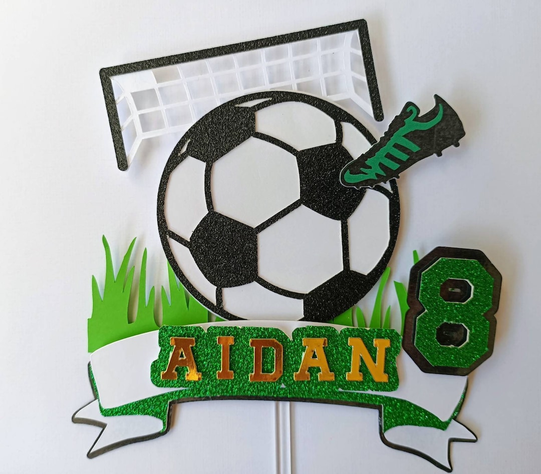Topper de pastel de cumpleaños de fútbol, fiesta de fútbol, topper de ...