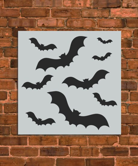 Halloween Bats Set Stencil - Etsy