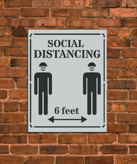Social Distancing Stencil - Etsy