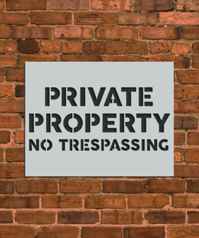 Private Property Sign Stencil - Etsy