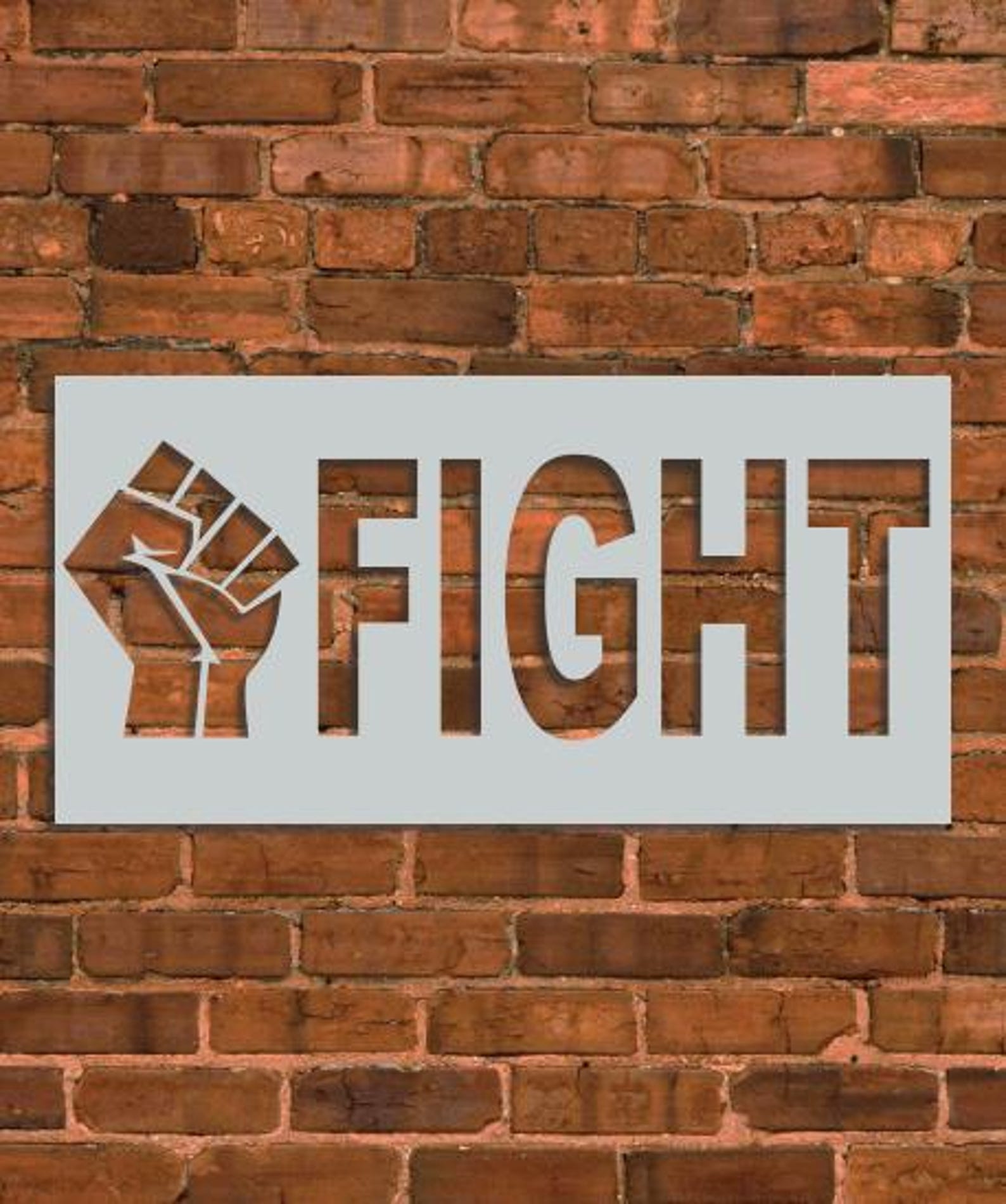Fight Sign Stencil - Etsy