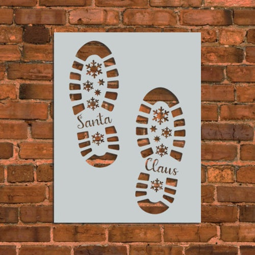 Santa Boot Print Reusable Stencil // Christmas Eve Prop // - Etsy