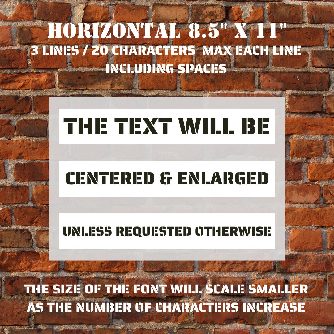 Custom Text Template Stencil - Etsy