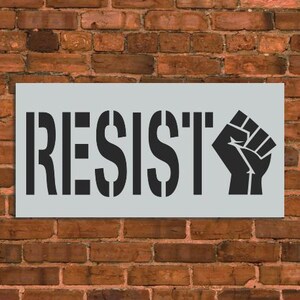 Resist Sign Stencil - Etsy