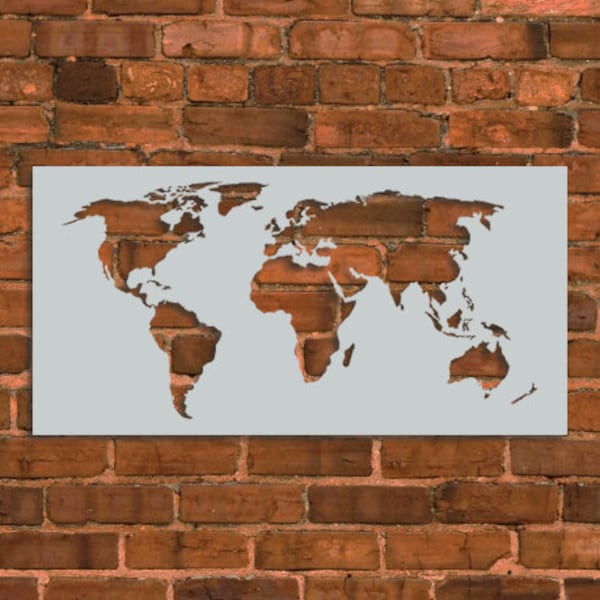 World Map Stencil - Etsy