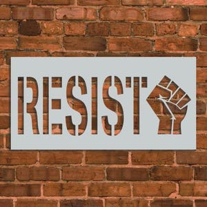Resist Sign Stencil - Etsy