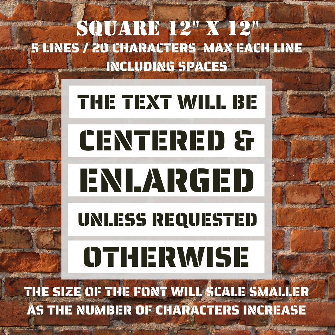 Custom Text Template Stencil - Etsy