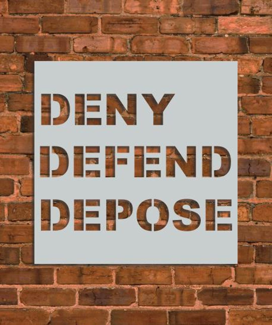 Deny Defend Depose Sign Stencil - Etsy