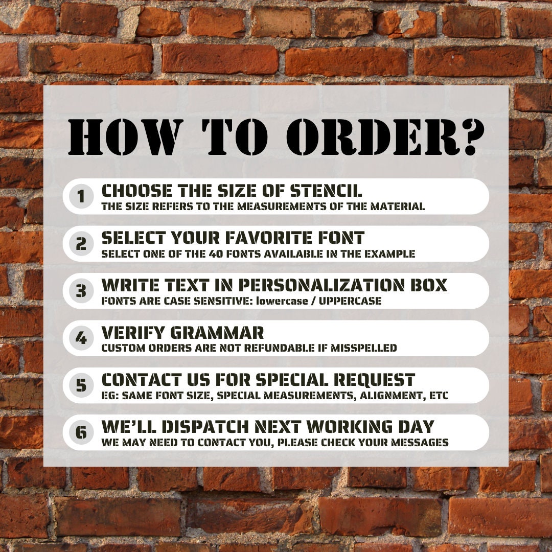 Custom Text Template Stencil - Etsy