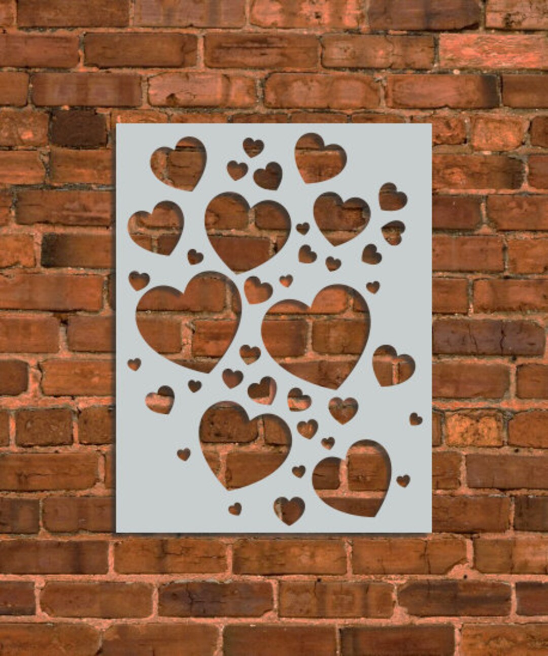 Hearts Pattern Stencil - Etsy
