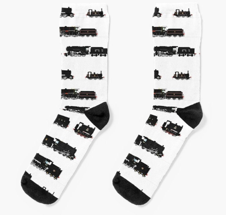 British Railways Black Steam Trains Print Socks Incl. - Etsy