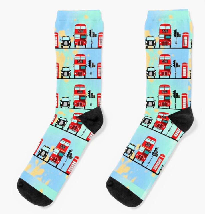 London Routemaster Bus and Taxi Cotton Socks - Etsy