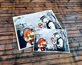 Banksy Mario - Etsy