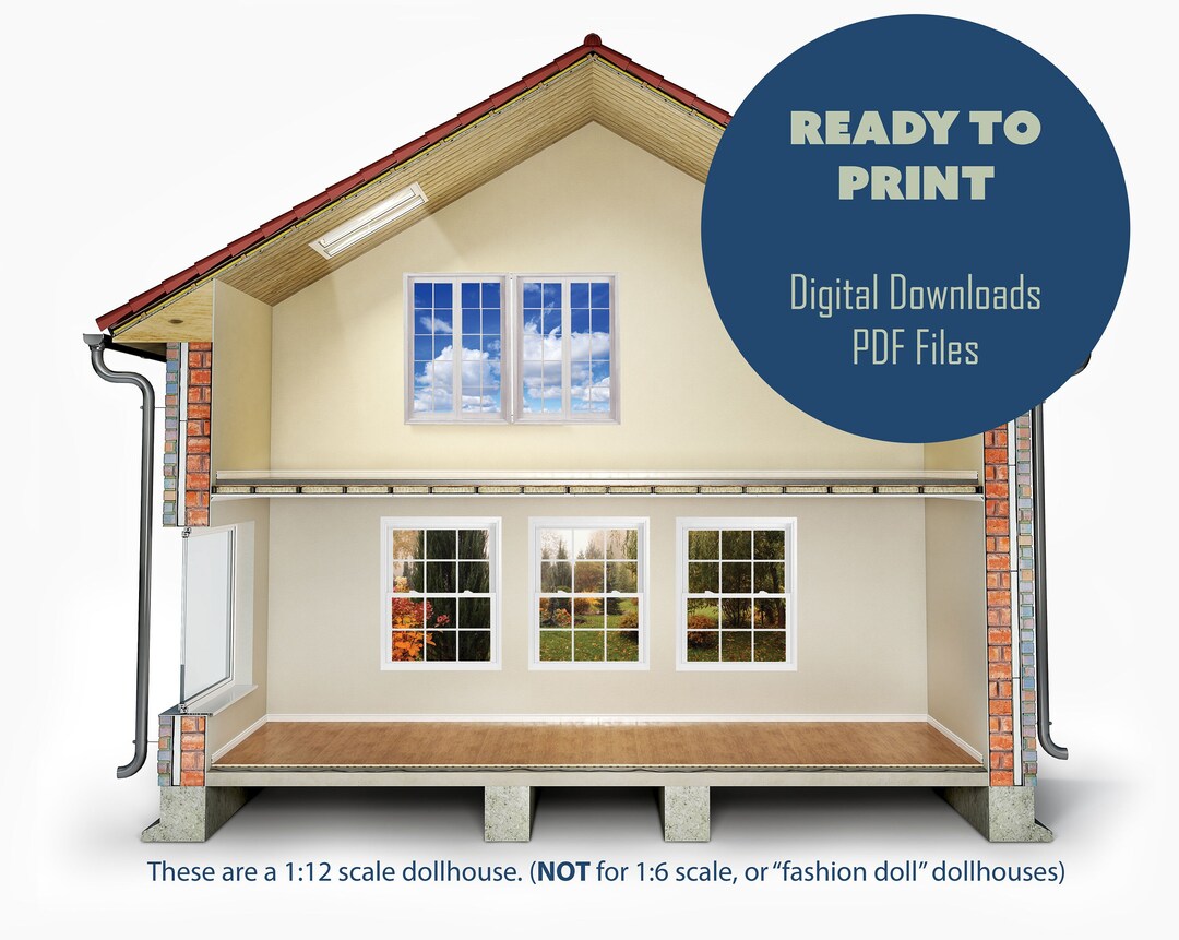 Fall Window Printables for 1:12 Doll House! Autumn Scenery Outside Make ...