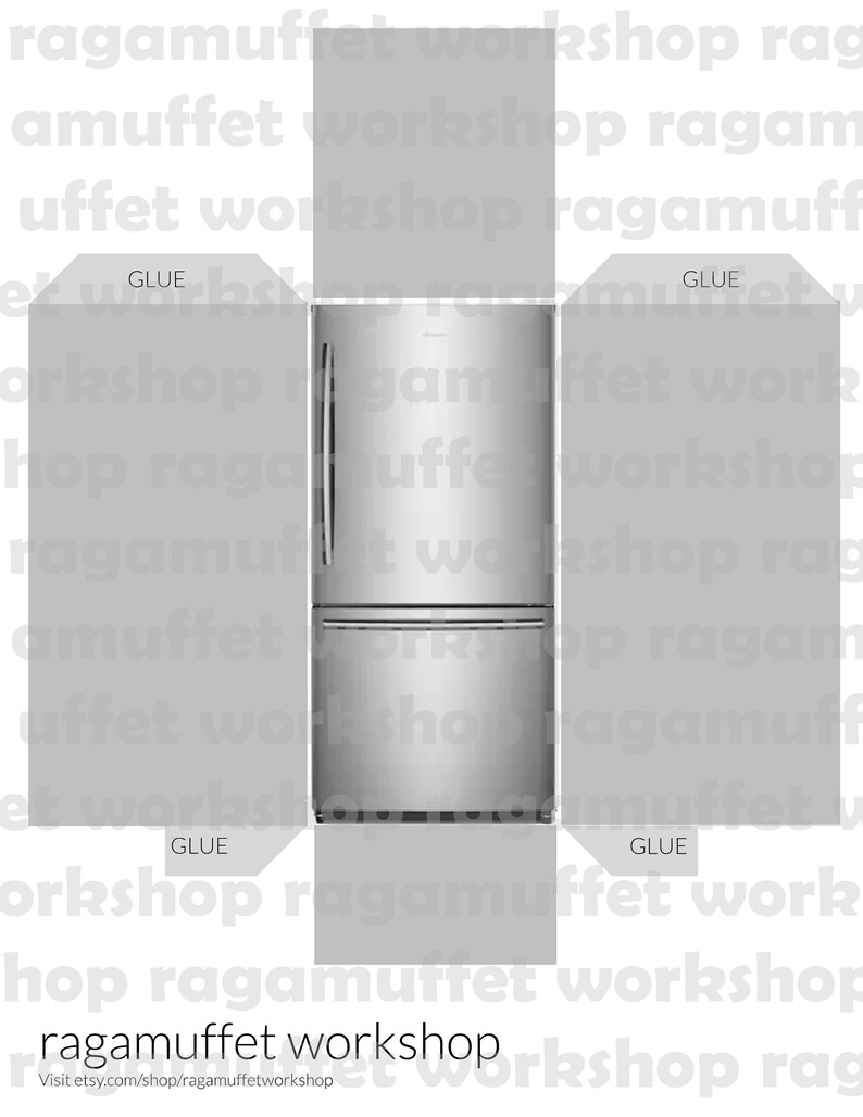 Doll House Silver Refrigerator Printable - Etsy