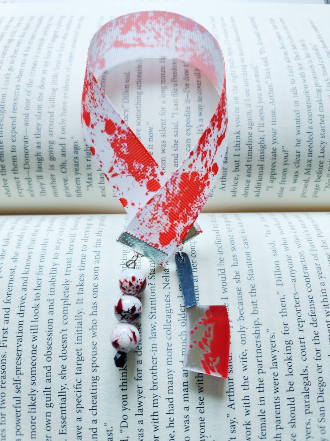 Bloody Butcher Knife Halloween Ribbon Bookmark - Etsy