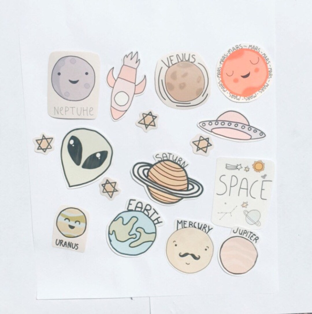 Aesthetic Space Stickers 17 Pc Homemade and Designed - Etsy