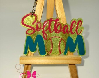 Softball Keychain Svg - Etsy
