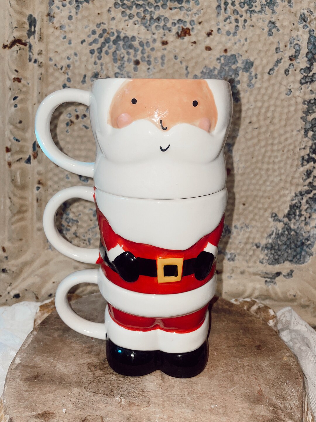 3 Tier Holiday Santa Mug - Etsy