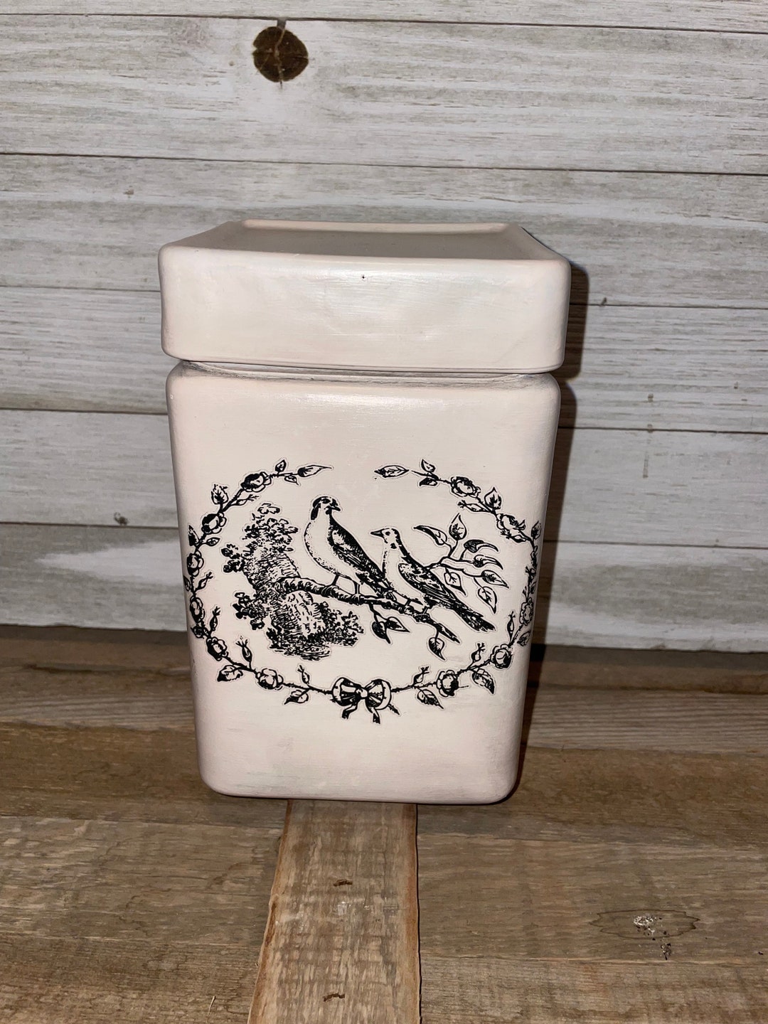 Light Pink Bird Canister - Etsy