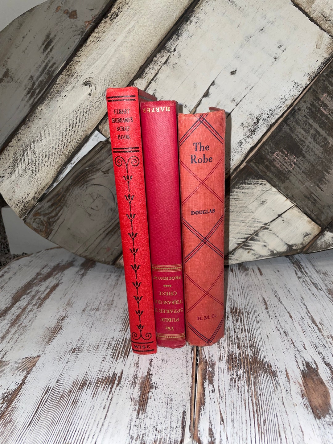 Red Vintage Books - Etsy