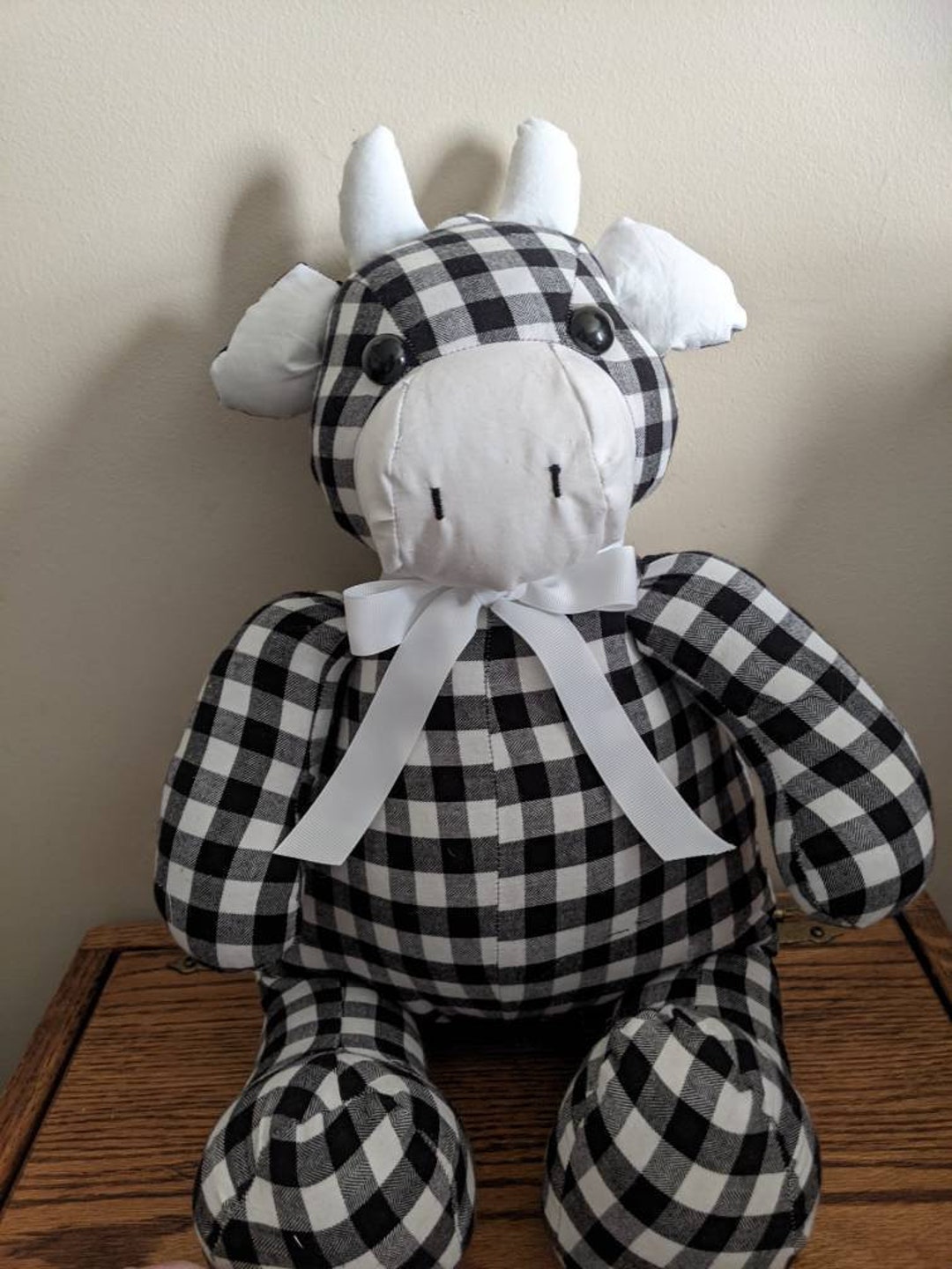 Memory COW Made From Loved Ones Clothing Bedding Fabric. PLEASE Read ...