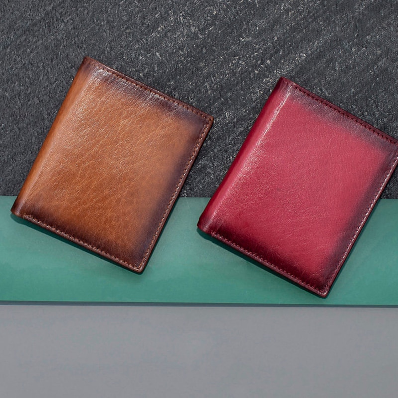 Red Leather Wallet - Etsy