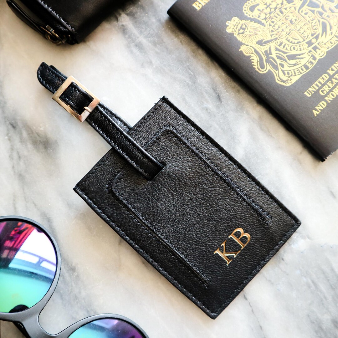 Luggage Tag Leather Personalised Name Tags Gifts for Travellers ...