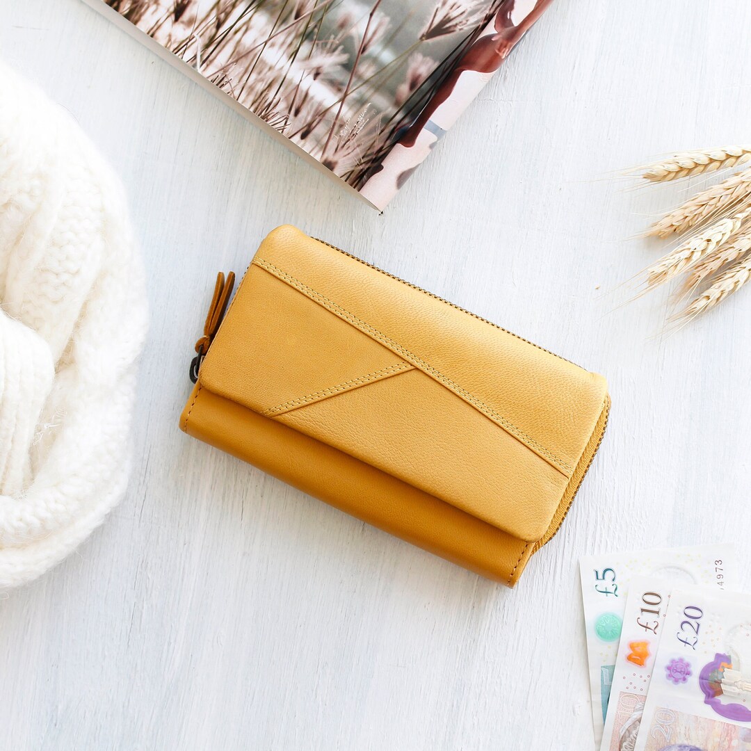 Soft Leather Purse for Women Leather Wallet RFID Credit Cardholder ...