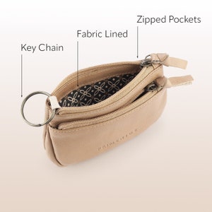 Small Leather Coin Pouch for Women Keychain Purse Soft Leather Mini ...