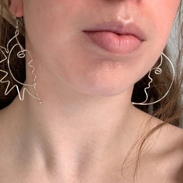 Sun Wire Earrings - Etsy