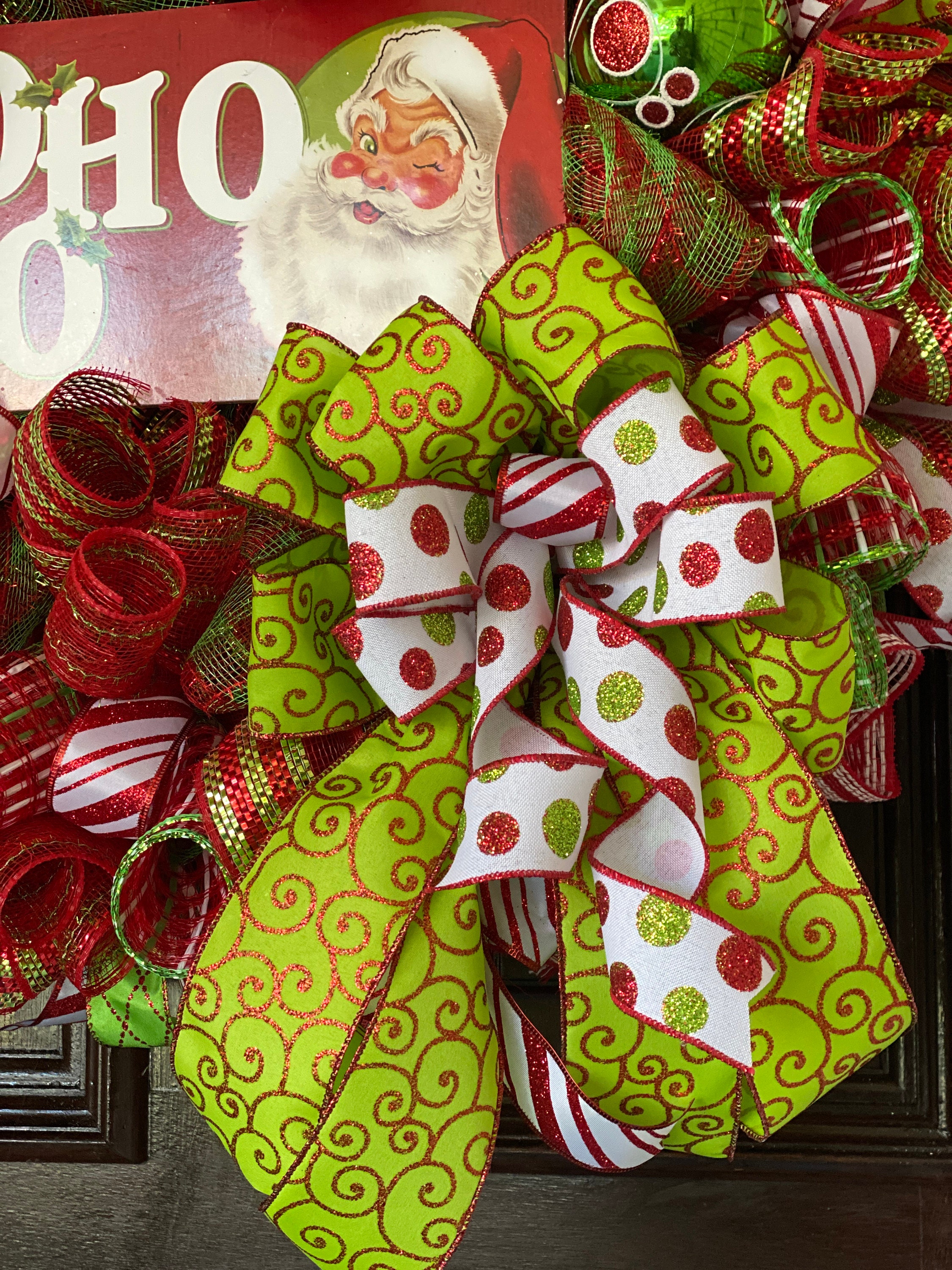 Ho Ho Ho Christmas Wreath Whimsical Front Door Decor - Etsy