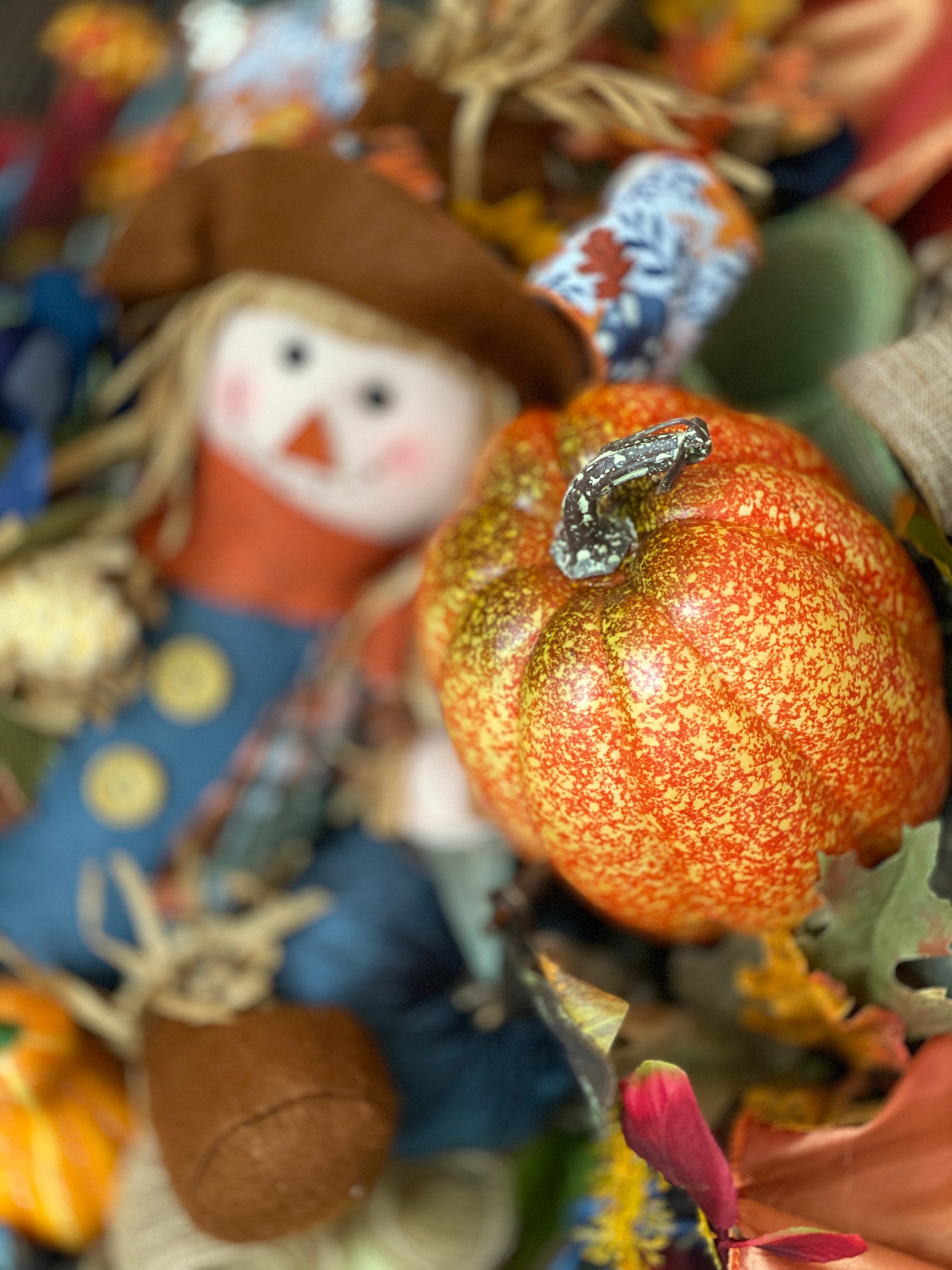 Scarecrow XL Pumpkin Front Door Decor Thanksgiving Wreath - Etsy