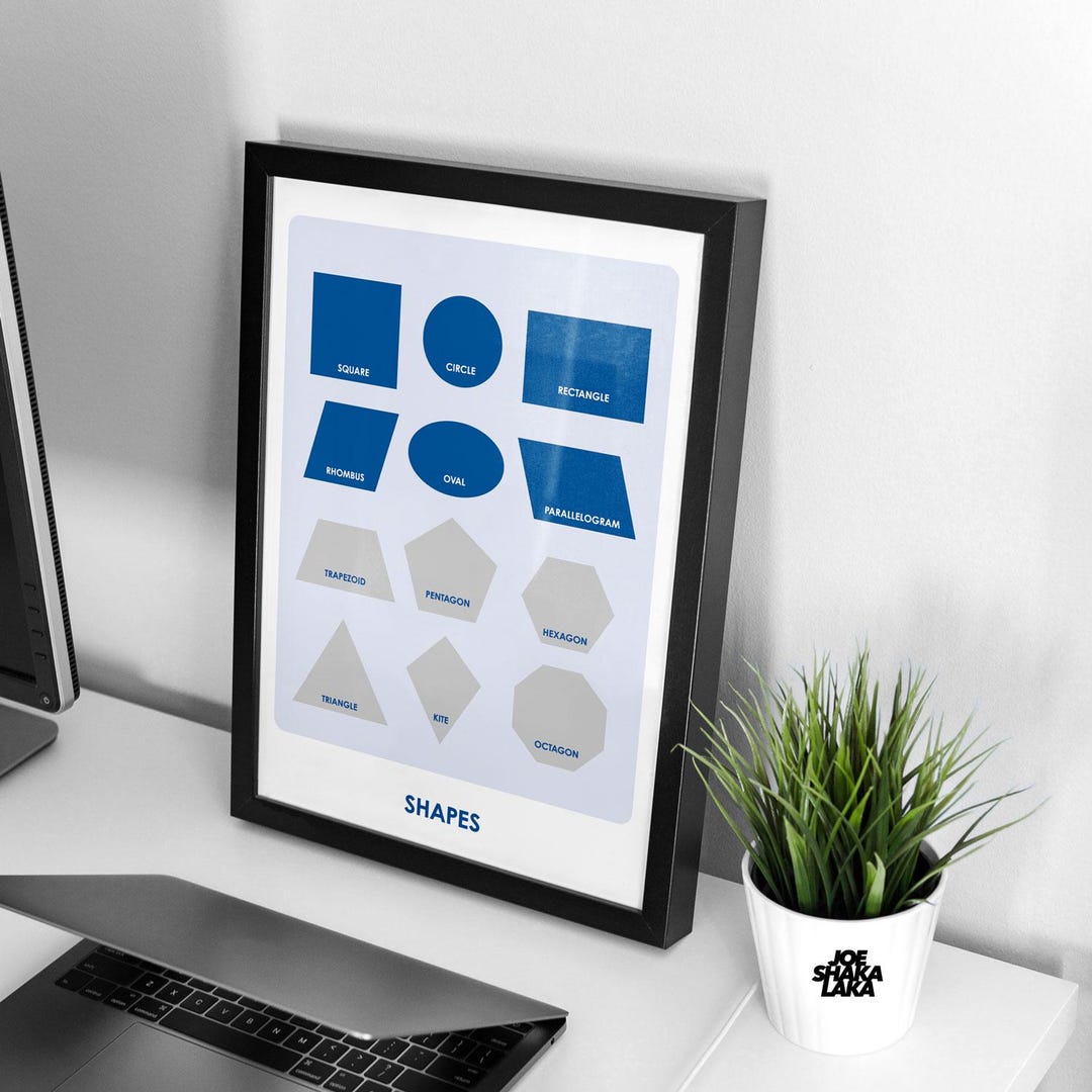 Dodgers Color Math Shapes Geometry Poster for Kids Bedroom • Classroom ...