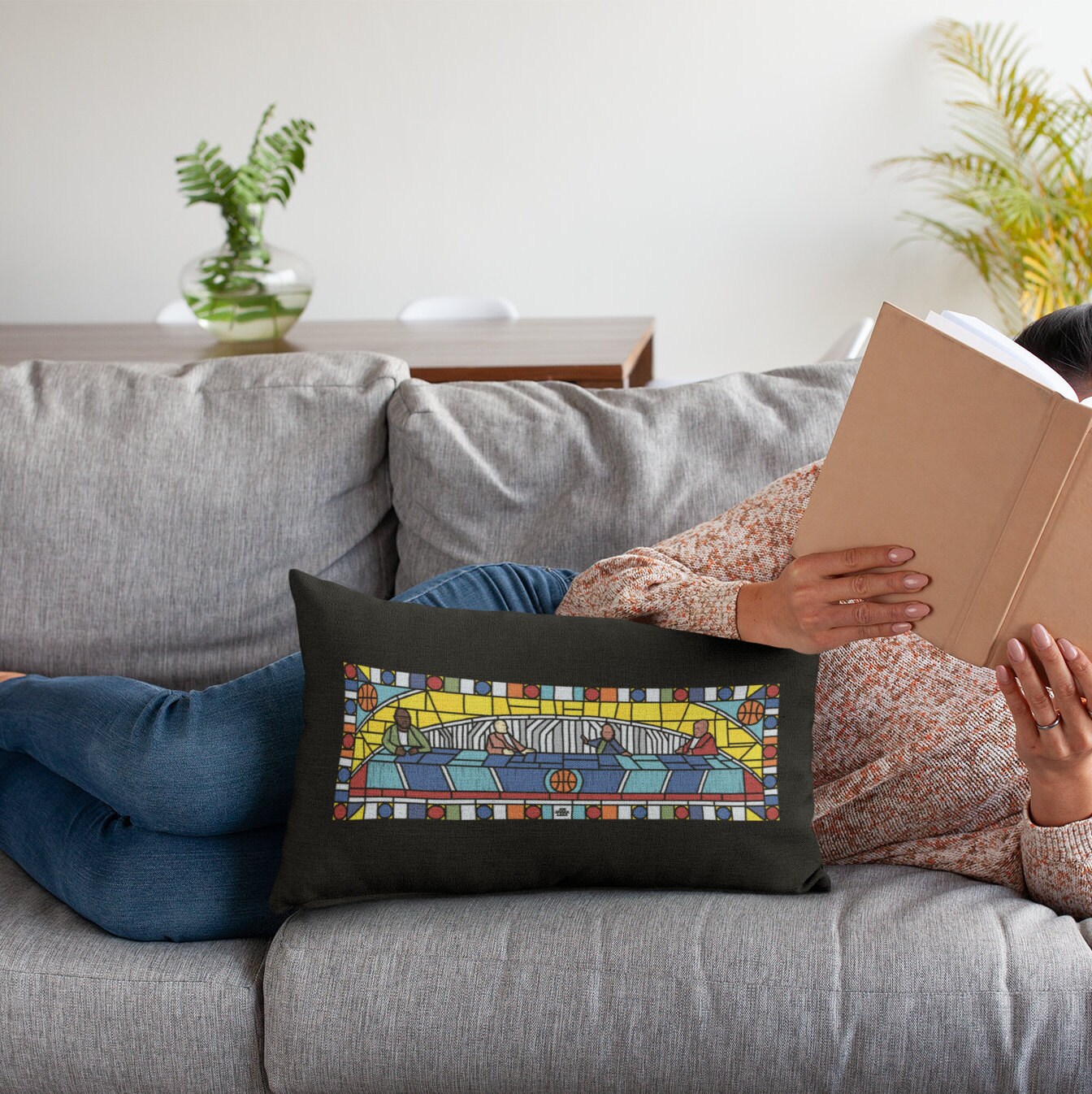 The NBA on TNT Crew Stained Glass Digital Design Premium Pillow - Etsy