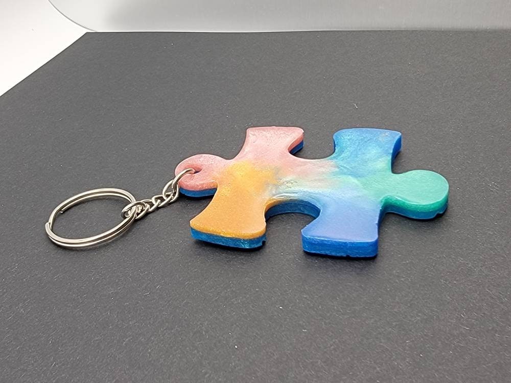Puzzle Piece Epoxy Keychain - Etsy